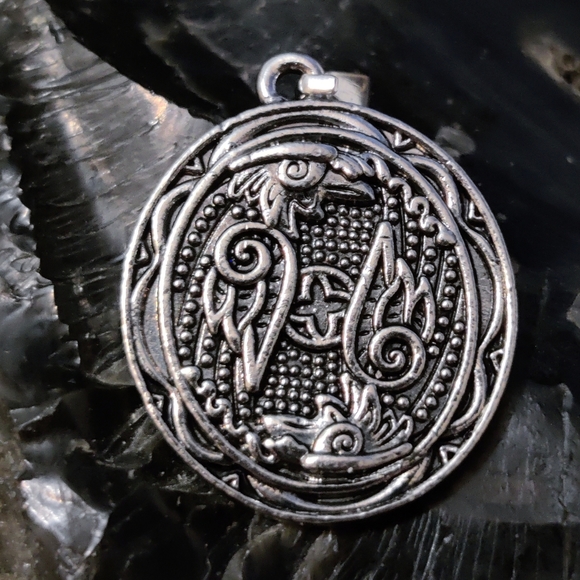 Handmade | Jewelry | Inguz Elder Futhark Rune Huginn Muninn Pendant ...